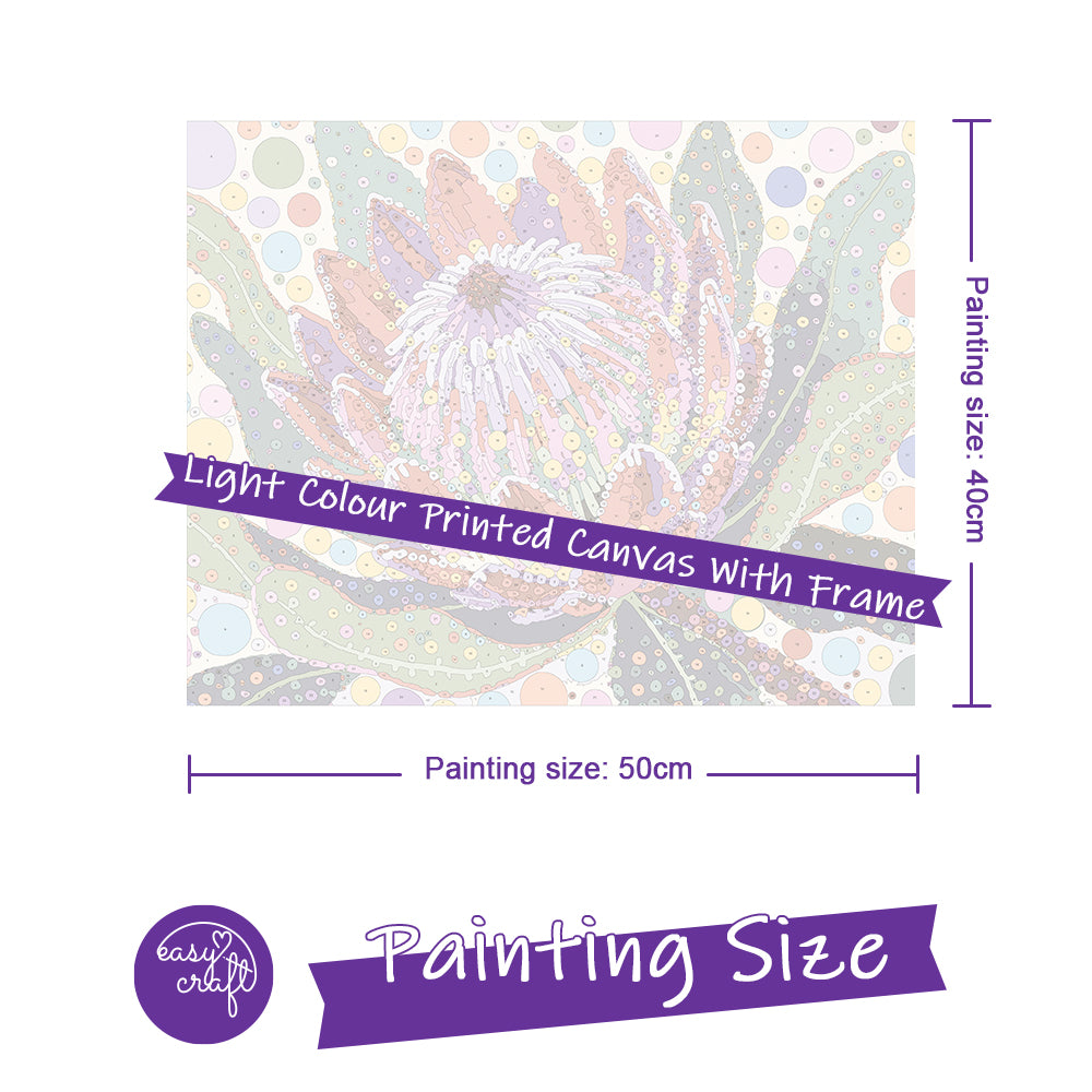 Easy Craft Paint by Number DIY Kit, 50x40cm- POP Art Protea – Easy Craft SA