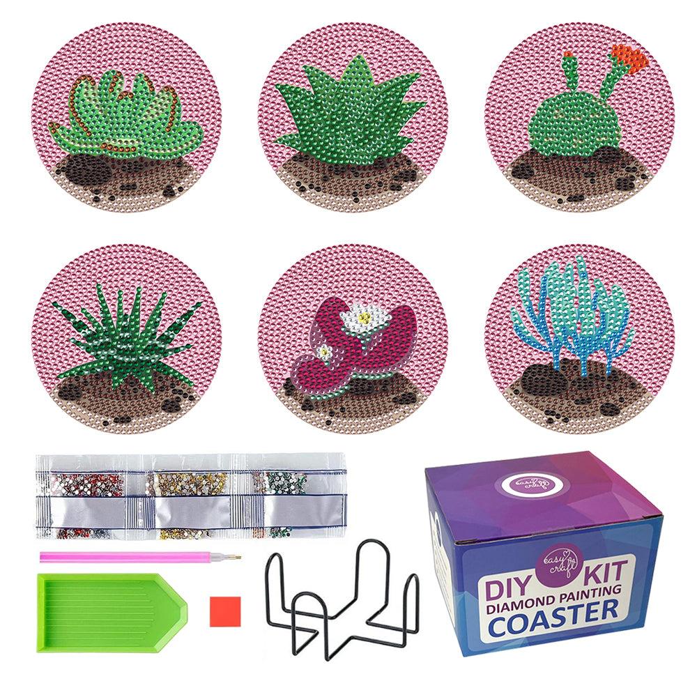Easy Craft 6pcs Diamond Painting Coaster DIY Kit – Easy Craft SA