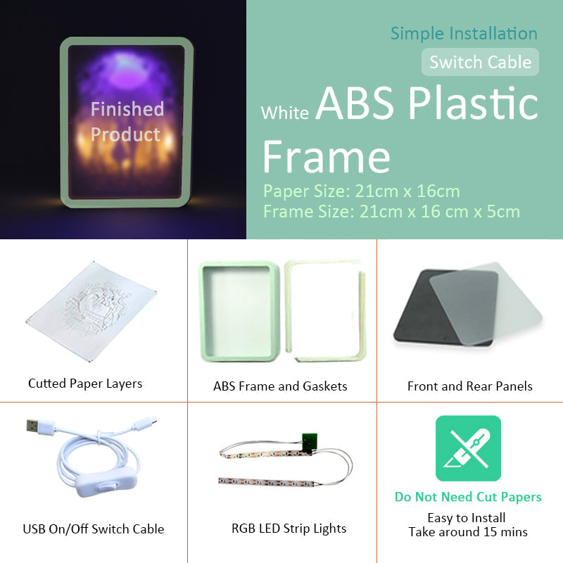 Fully Assembled 3D Paper Cutting Light Box, ABS Frame (Blue) - Santa's ...